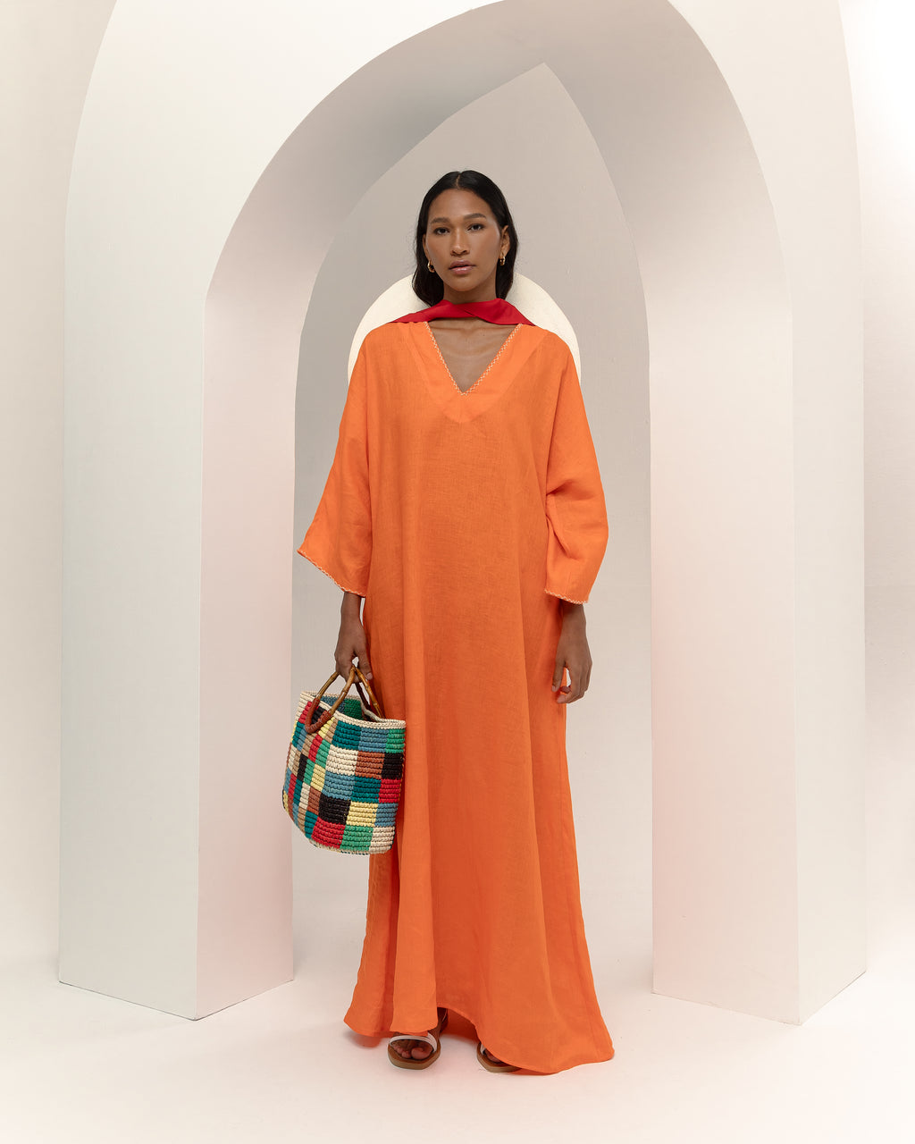 Seashell Embroidered Mini Kaftan – Sensi Studio