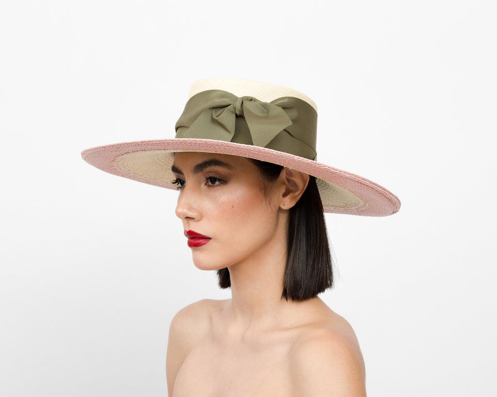 Two Tone Cordovan Long Brim Hat – Sensi Studio