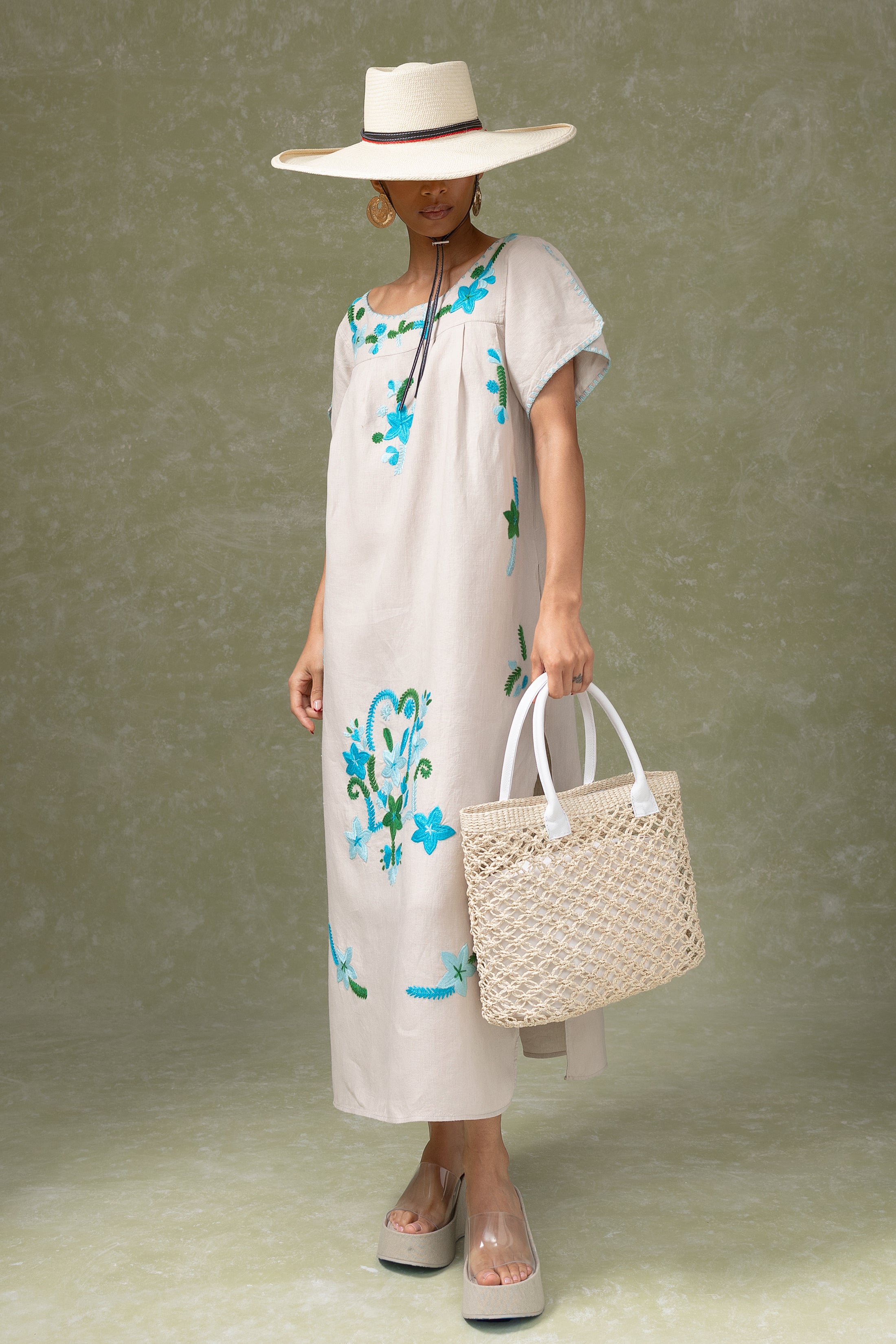 Hand Embroidered Maxi Dress – Sensi Studio