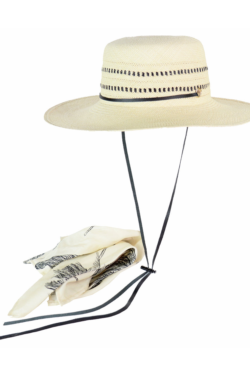 "Ginebra" Hat With Leather Band and Handkerchief – Sensi Studio